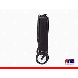 AM The America Store - Collapsible Foldable Wagon, Beach Cart Large Capacity, Heavy Duty Folding Wagon Portable, Collapsible Wagon for Sports, Shopping, Camping (Black)