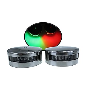 Pactrade Marine Horizontal SS304 Navigation Light LED Green Starboard Red Port