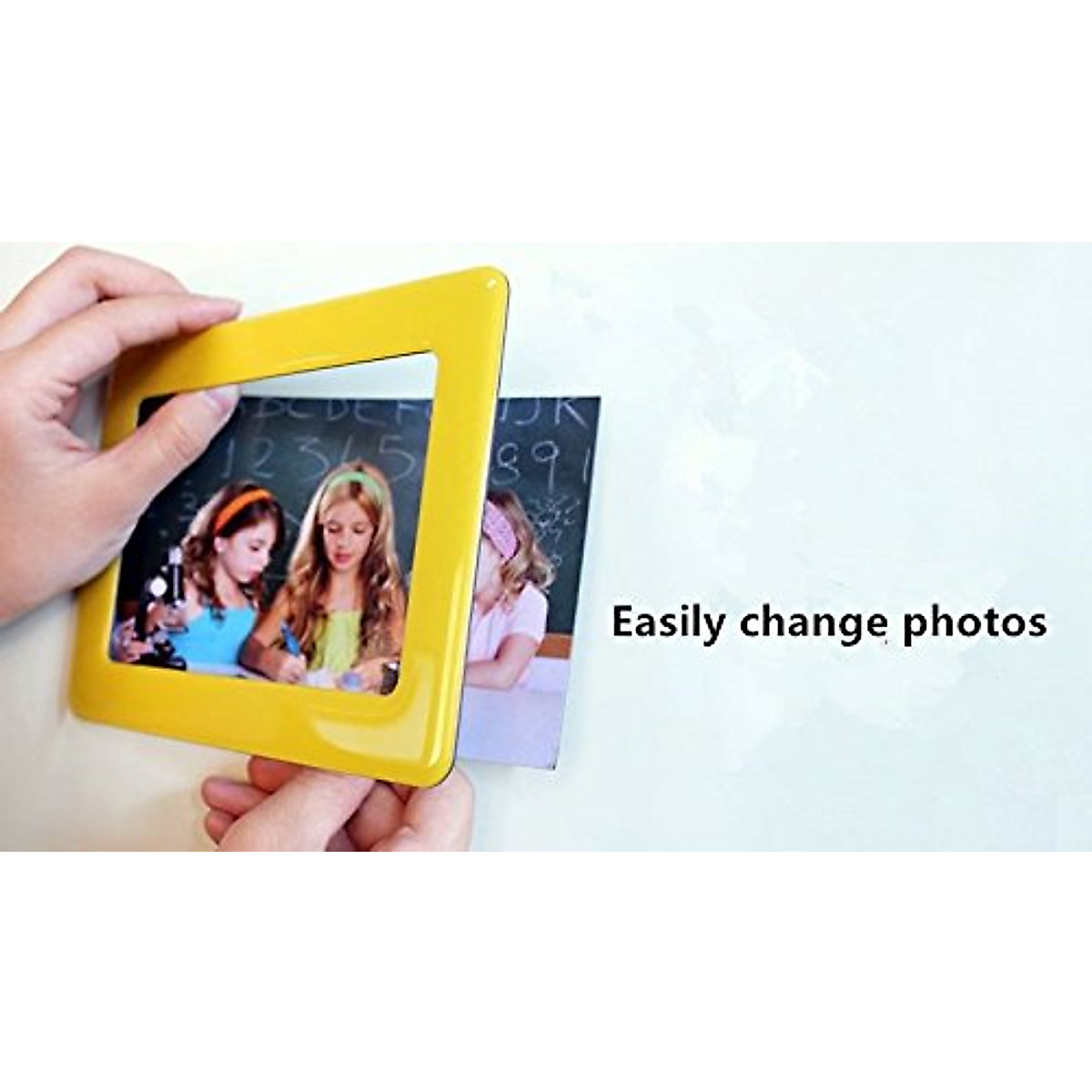 GracesDawn Magnetic Photo Frame, Refrigerator, Dishwasher Photo Wall with Metal Surface of Iron, held 4 × 6 inch Photo 5 Pieces, Color Choice (red)