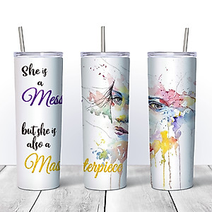 ProSub 20oz Straight Skinny Tumbler AAA Sublimation Blanks White - 12 Pack with Lids, Straws, Base Pads, White Boxes