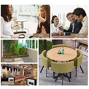 PUMPIE Office Reception Room Club Table and Chair Set Office Reception Round Table Simple Kitchen Dining Table for Kitchen Meeting Room Library Movie Theater Tea Shop (Color : Blue)