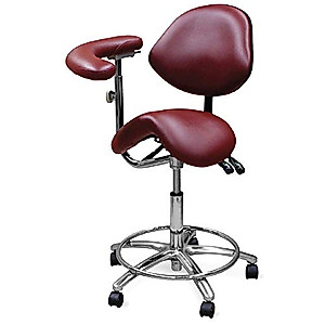 Dentists Unite Dental Assistant Stool, Saddle Seat and Contoured Posture Perfect Backrest
