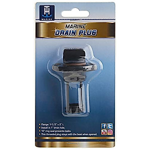 T-H Marine DP-1-DP Self-Retaining Boat Transom Drain Plug - Black