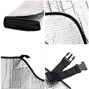 Windshield Sun Shade for Car Silver Thicken 5-Layer UV Reflector Auto Front Window Sunshade Visor Shield Cover and Keep Your Vehicle Cool(57" × 27.5")