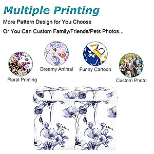 CaTaKu Purple Poppy Storage Bins with Lids and Handles, Fabric Large Storage Container Cube Basket with Lid Decorative Storage Boxes for Organizing Clothes