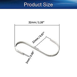 Yinpecly S Hooks 0.87" x 1.26" Flat 304 Stainless Steel S Shaped Hanging Hooks for Kitchen Spoon Towels Bathroom Bedroom Storage Room Office Outdoor Multiple Uses Silver Tone 10pcs