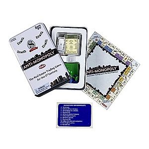 Anti-Monopoly Game Tin Travel by University Games |The Real Estate Trading Game for the 21st Century | Fun, Challenging Game in Travel Tin | For Ages 8 Years and Up