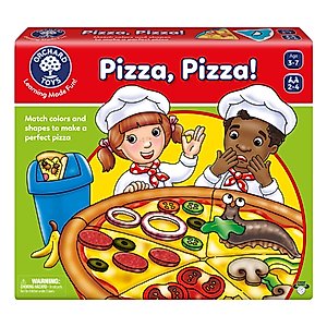 ORCHARD TOYS Moose Games, Pizza! Game. Match Colors and Shapes to Make a Perfect Pizza. for Ages 3-7 and 2-4 Players