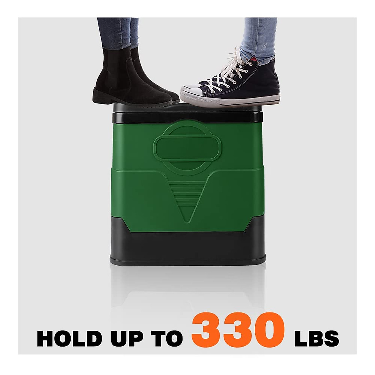 Portable toilet, portable folding toilet, folding toilet with cover, outdoor travel toilet, camping travel toilet (Green)