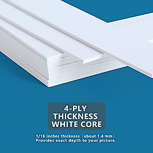 Somime 10 Pack Pre-Cut 11 x 14 White Picture Mats for 8x10 Photos - White Core Bevel Cut Frame Matte, Acid Free, Ideal for Frames/Artwork/Prints