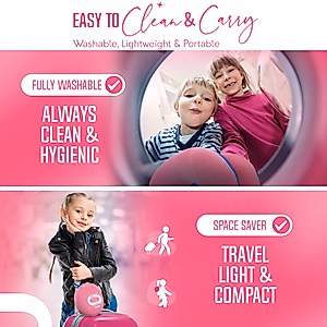 BCOZZY Kids Bundle- 2 Travel Neck Pillows for Toddlers- Super Soft Head, Neck, and Chin Support, for Comfortable Sleep in Car Seat Booster and Plane- Washable, Navy, Light Purple