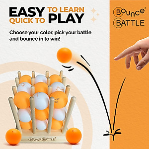 Bounce Battle Wood Edition Game Set - Multiplayer Fun Games for Kids & Adults - Addictive Bounce Ball Games w/Multiple Battle Styles - Family Games of Strategy/Chance - Gifts for Teenage Boys & Girls