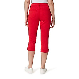 Bandolino Women's Mandie 5 Pocket High Rise Capri, Vivid Ruby, 12 Regular