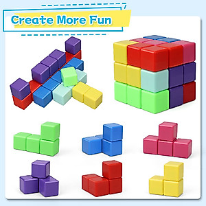 Dilabnba Large Magnetic Block for Kids Toddler, 1.26 Inch Jumbo Magnet Cube Science Kit Building Set, Preschool STEM Educational Learning Creativity Magnet Toys（18PCS）