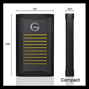 G-Technology 2TB ArmorLock Encrypted NVMe SSD High Grade Security Performance External Storage - USB-C (USB 3.2), Up to 1000 MB/s - 0G10484-1