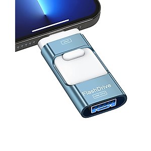 Sunany USB Flash Drive 256GB, Photo Stick Memory External Data Storage Thumb Drive Compatible for Phone, Pad, Android, PC and More Devices (Blue)