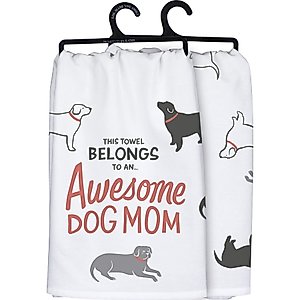 Primitives by Kathy This Towel Belongs to an ... Awesome Dog Mom Decorative Kitchen Towel