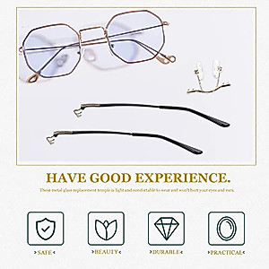 iplusmile Eyeglasses Replacement Parts Eyeglass Replacement Temple Metal Glasses Arms Legs Eyeglass Nose Pad Sunglasses Nose Cushions for Glasses Repair Kit Black Glasses Repair