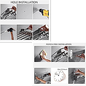 SGTC Wall-Mounted Drying Rack, Stainless Steel Accordion Retractable Drying Rack for Laundry Room/Bathroom Tower, The Solid Bottom Plate Can Bear 22 Pounds Without Deformation. (27.60in)