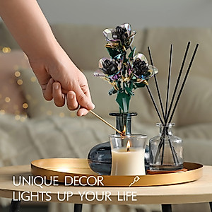 KIYOJIN Rose Flower Bouquet Building Set,Botanical Collection Rainbow Artificial Plant Compatible with Lego Gift for Adult Home Decor(Black 120pcs)