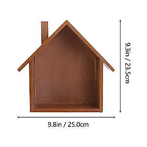 ORFOFE Picture Ledge Shelf Wooden House- Shaped House Shaped Wall Shelf House Shaped Floating Shelf House Shaped Wooden Shelf Wall Storage Shelf Flower Pot Stand