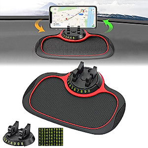 Rednow Portable Electronic Device Mount, Car Phone Holder with Honeycomb Mat, Universal Compatibility, Rotatable, 1 PC