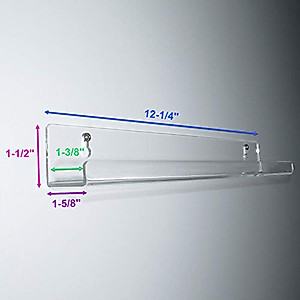 Simply Heaven Clear Vinyl Record Shelf Wall Mount 2 Pack Includes Bonus Bubble Level, Acrylic Album Record Holder, LP Display Floating Shelves