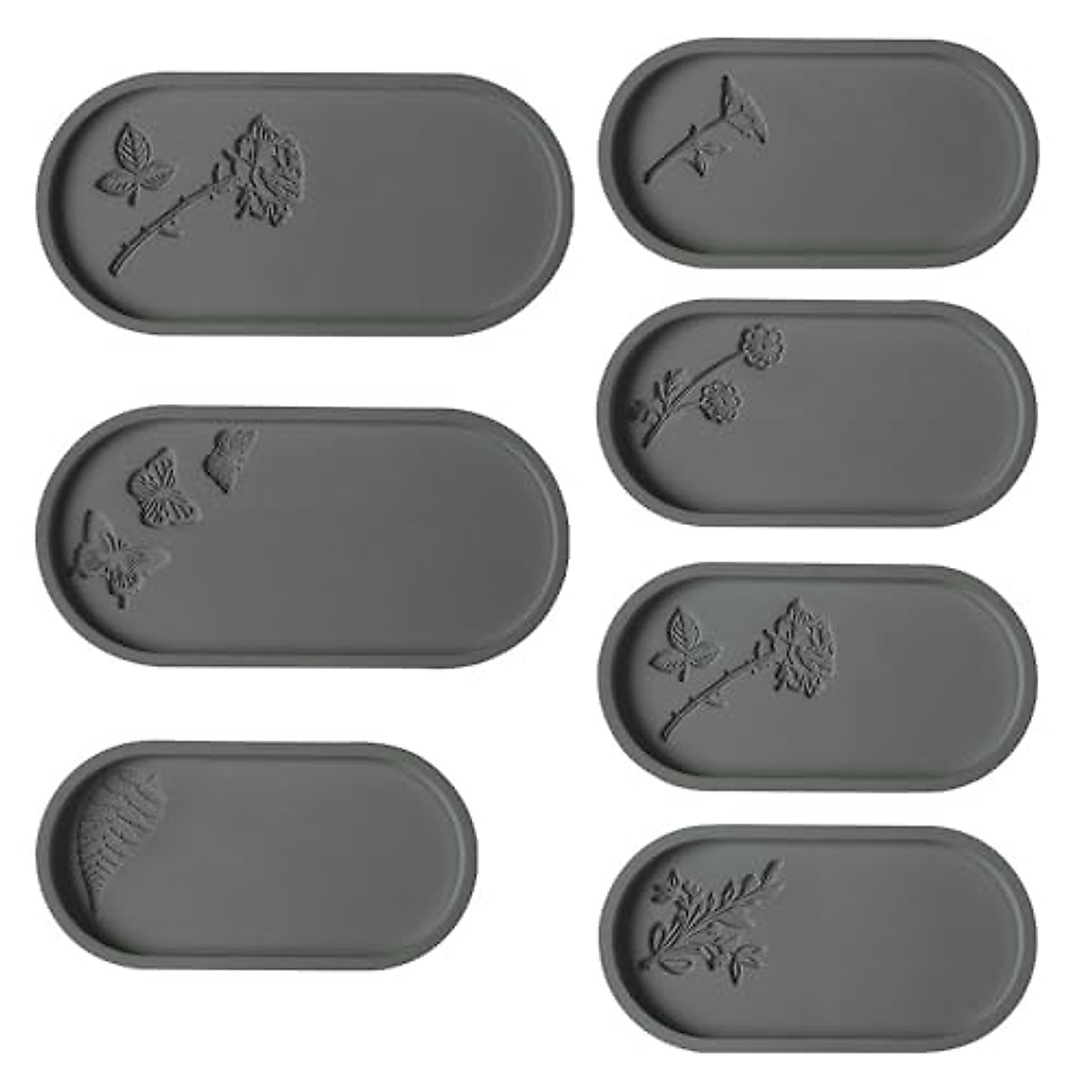 Resin Dish Molds Plate Silicone Moulds Elliptical Shaped Tray Molds Cup Pad Mold Silicone Molds for Resin Casting