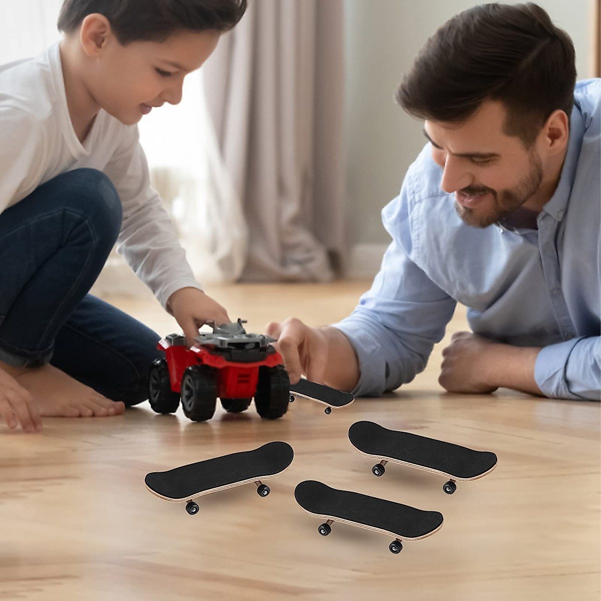 GLOGLOW Finger Skateboard, Wooden Mini Fingerboard Finger Toy with Wooden Board Professional Bearing and Wheel for Adults and