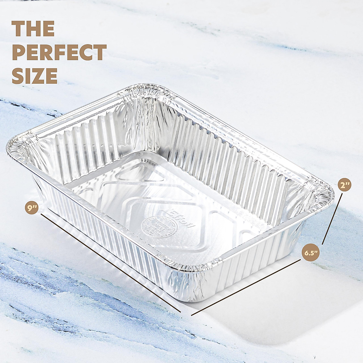 PLASTICPRO 10 Pack Aluminum Pans 6.5'' x 9" Disposable Pans with Covers Heavy Duty 2.25 lb Foil Pans for Baking and Cooking