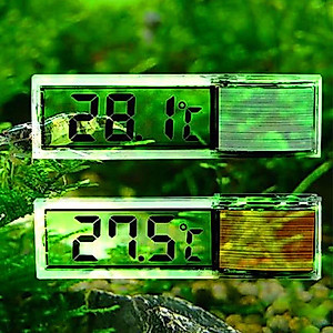 Acxico 2Pcs LCD 3D Digital Electronic Temperature Measurement Fish Tank Temp Meter Aquarium Thermometer Temperature Control Accessories