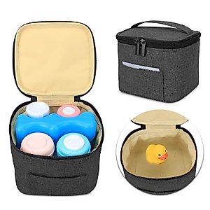 Luxja Breastmilk Cooler Bag (Hold Four 5 Ounce Breastmilk Bottles), Leakproof Breast Milk Cooler for 4 or 5 Ounce Bottles (Bag Only), Black