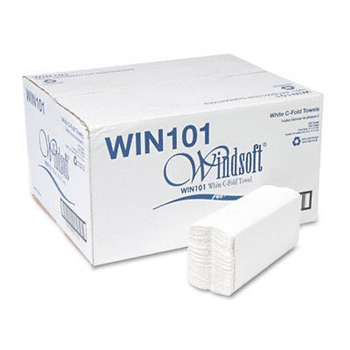 Windsoft 101 Embossed C-Fold Paper Towels, 10 1/10 x 13 1/5, White, 200/Pack, 12 Packs/Carton