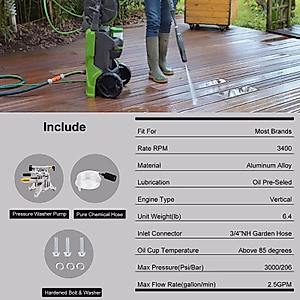 AgiiMan Pressure Washer Pump - 7/8" Shaft Vertical Replacement Power Washer Pump Rebulid Kit 2.5 GPM, 3000 PSI Troy Blit Srmw22g26 Pump Accessories Fit Craftsman, Honda, Ryobi