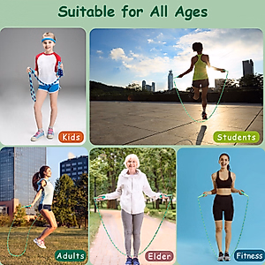 TYSISKNO 2 Pack Jump Rope for Kids Girls and Boys, Soft Beaded Jump Ropes, Adjustable Skipping Rope, Workout and Weight Loss,9.2Ft(Blue&Purple)