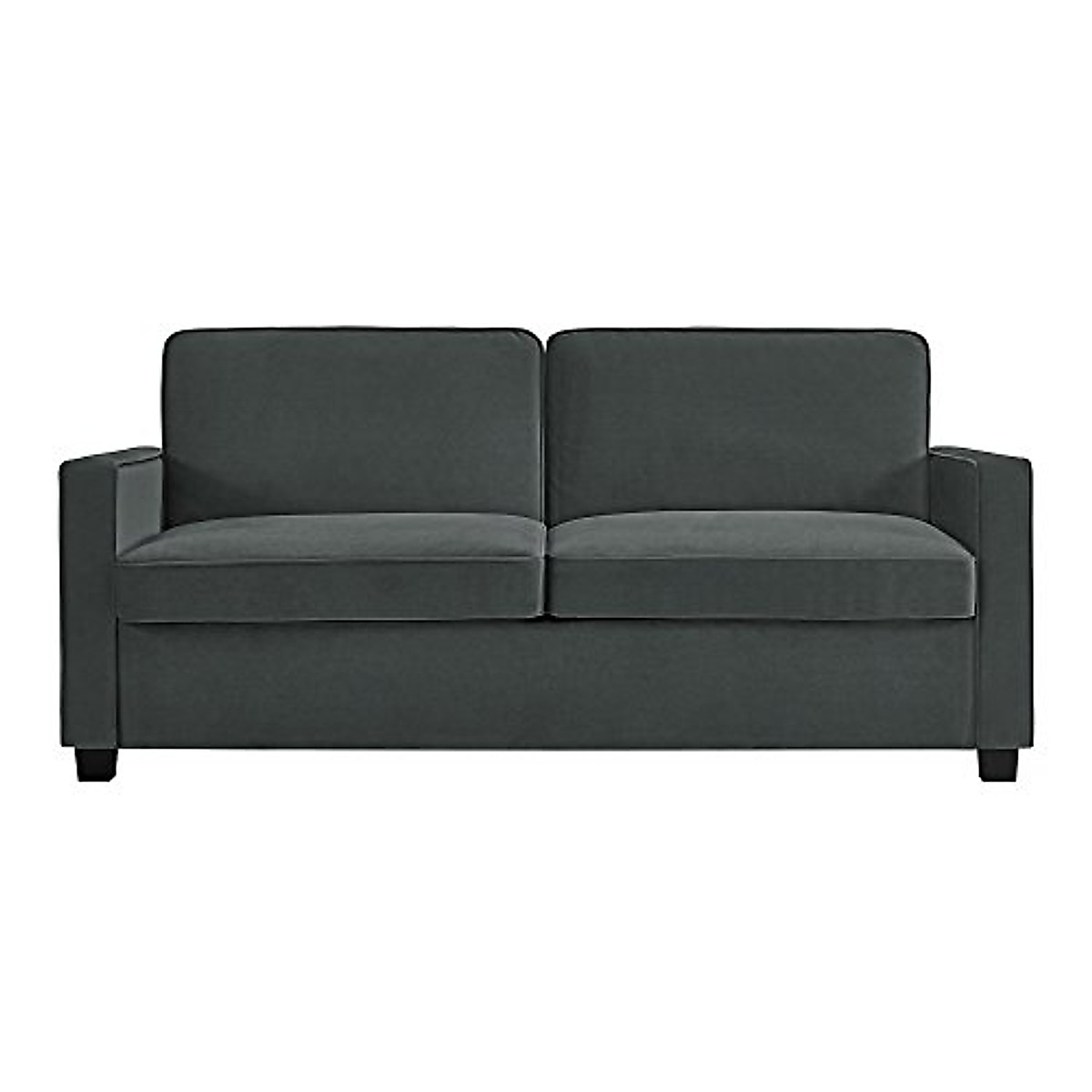 DHP Signature Sleep Casey Velvet Sofa with Memory Foam Mattress, Gray, Queen