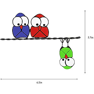 Suncatcher for Window, Christmas Decorations Stained Glass Window Hanging Birthday Gift for Mom Memorial Gift Sun Catchers Cardinal Home Garden Christmas Party Wedding Decor (D)