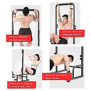 KDFJ Indoor Sport Horizontal Bars,Multifuncional Power Tower,Pull Up Bar, Home Gym Fitness Equipment Abdominal Muscle Trainer Workout-Standard