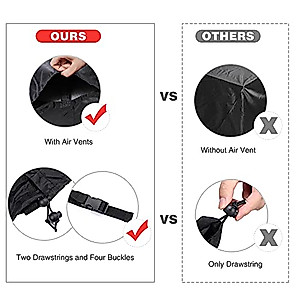 CAMPMOON Outdoor Patio Swing Cover 3 Seater Waterproof&Sunshade, 3 Triple Seater Hammock Swing Glider Canopy Cover for Garden, 87Lx64Wx66H Inch, Black