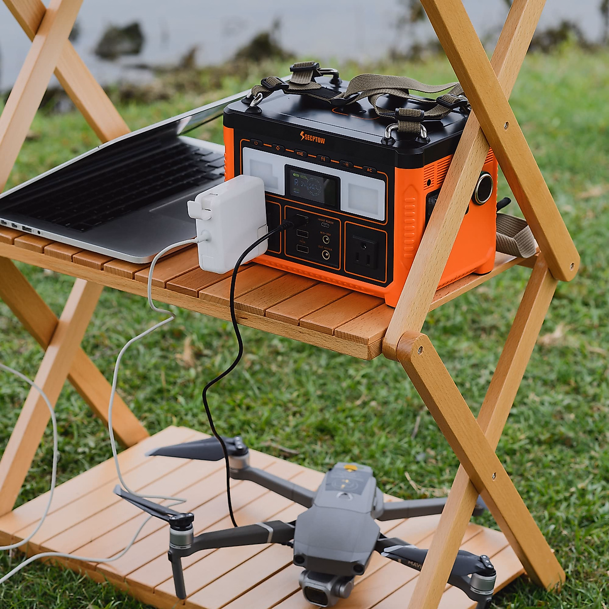 HSECPTOW 600W Portable Power Station, 299Wh Battery Backup w/ 2 x 600W (Peak 1200W) AC Outlets & 15W Wireless Charging, 9-Ports Outdoor Generator, 65W USB-C, Solar Generator for Emergencies Camping RV