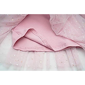 Toddler Girls Dresses Tutu Party Sequins Stars Prints Tulle Princess Style 6m to 4t (9-12m, Pink)