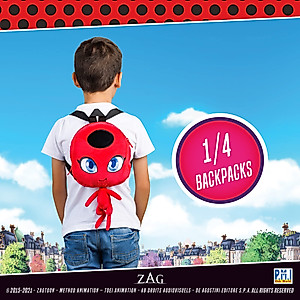 P.M.I. Miraculous Ladybug Plush School Backpack| One of Two 12-Inch-Tall Collectibles | Miraculous Ladybug Toys and Playable Plush Backpacks | Tikki| Miraculous Ladybug Kids’ Toys | Licensed Plush