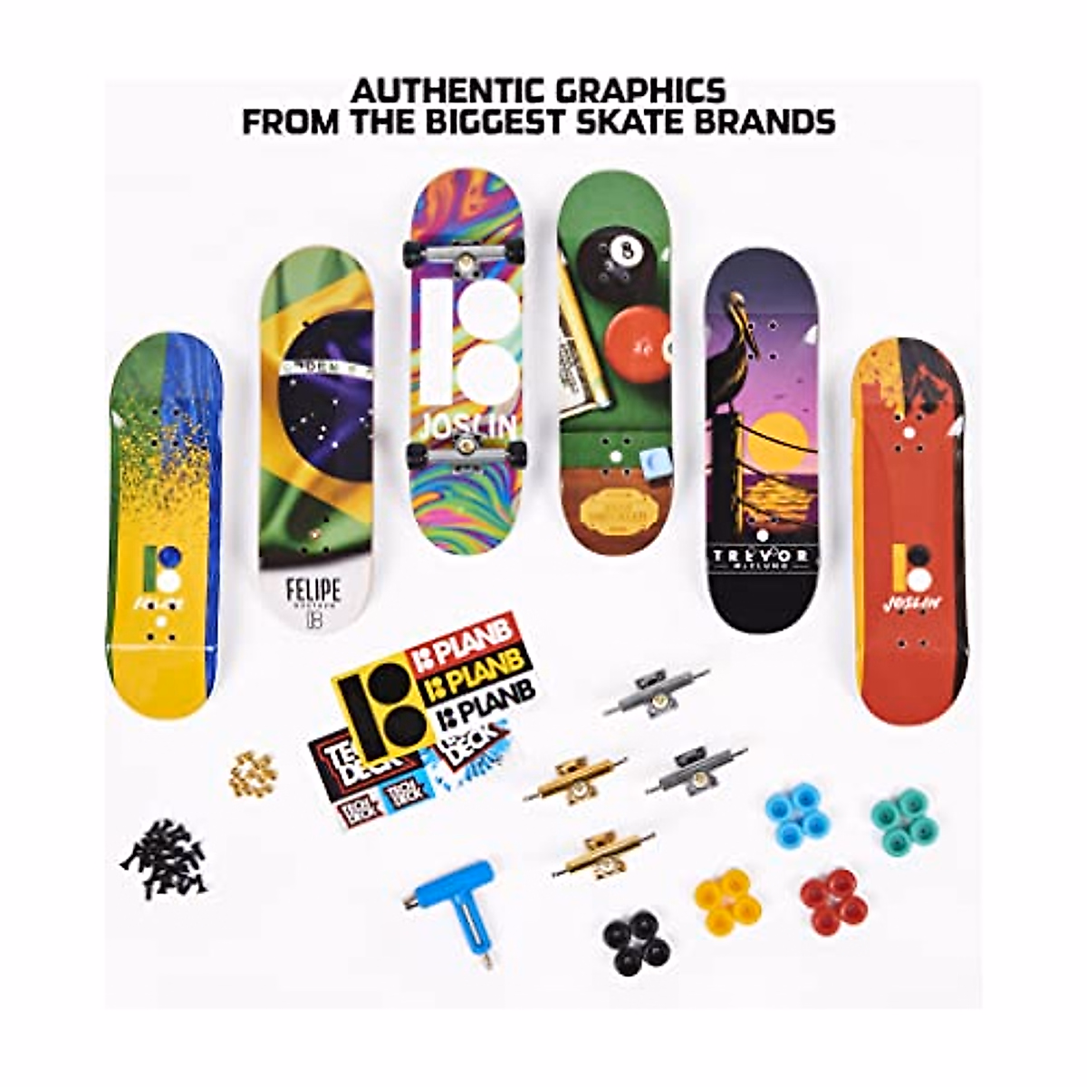 TECH DECK, Sk8shop Fingerboard Bonus Pack, Collectible and Customizable Mini Skateboards (Styles May Vary)