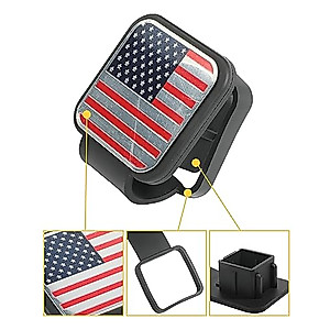 Zlirfy Trailer Hitch Cover,Car Accessories,Trailer Hook Dust-Proof Plug,Universal Flag Tow Hitch Covers Tube Cover Cap,Square Mouth Protection Cover Traction Cover,Fit for Most Cars and Trailers (Red)