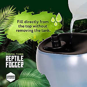 Evergreen Pet Supplies Reptile Humidifier/Fogger - 4L Tank - New Digital Timer - Add Water from Top! for Reptiles/Amphibians/Herps - Compatible with All Terrariums and Enclosures