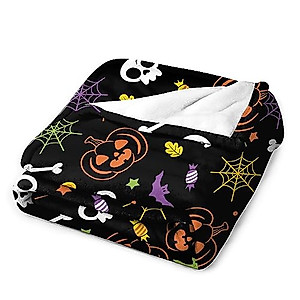 Halloween Blanket Pumpkin Throw Blankets Gifts for Kdis Adult Soft Flannel Lightweight Blanket Gift for Adult Mens Womens Decor for Bed Sof 60"x80"