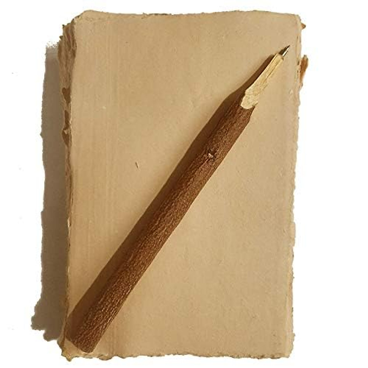 Deckle Papers Handmade Cotton Khdai Paper for Watercolor, Writers, Card Stock Invitations, Crafts -Thick 150 GSM Size-A7 Pack of-50-Brown