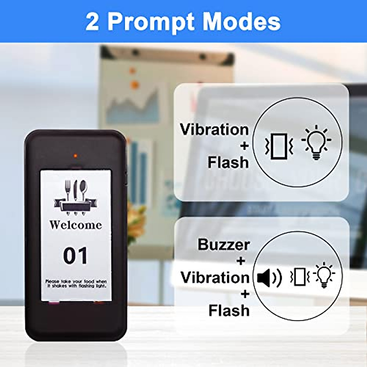 Daytech Restaurant Pager System Paging Buzzer System Beepers Wireless Rechargeable Calling System for Restaurant Hotels Food Truck Cafe Shop Clinic with 16 Coaster Pagers