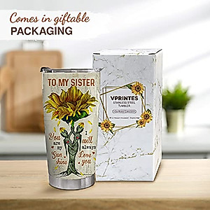 Sister Sunshine 20oz Stainless Steel Tumbler - Sisters Gifts from Sister - Birthday Gifts for Sister, Sister Christmas Gifts, Valentines Day Gifts for Sister