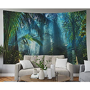 Fullentiart Wall Tapestry Large Tapestry Morning Light Beautiful Jungle Garden Hanging Tapestry Cool Tapestry Dorm Tapestry 92.5X70.9 Inch